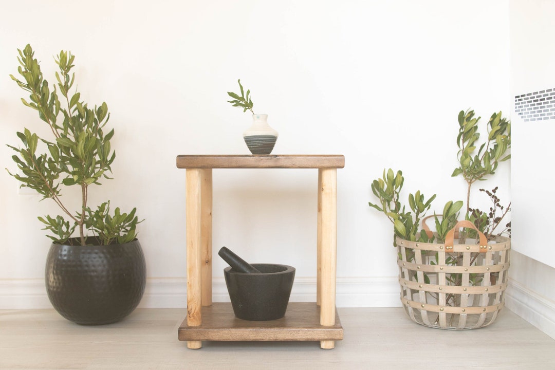 Birch Bedside Table Handmade From Reclaimed Wood. Solid Birch Double ...