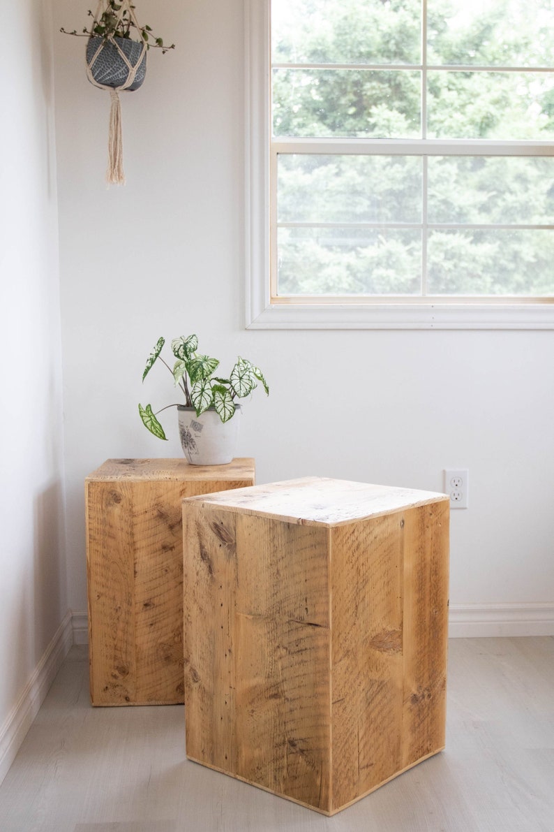 Barnwood Box Nightstand. Large Box Side Table Made From - Etsy