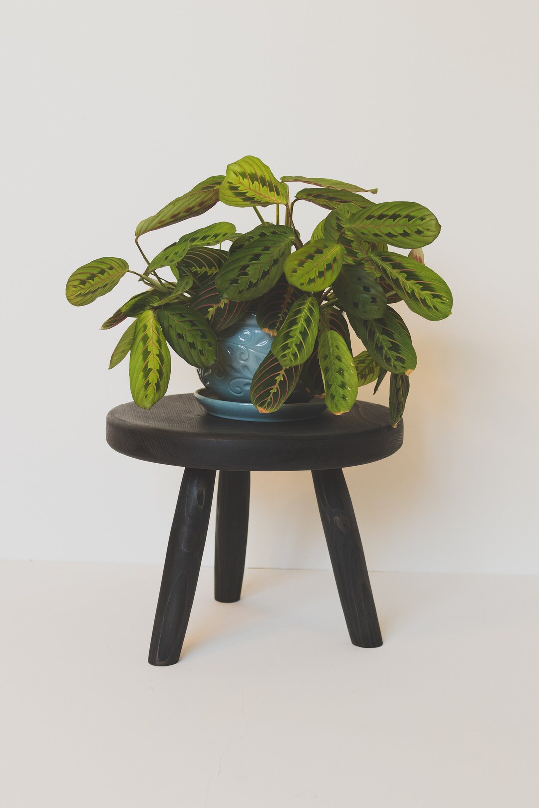 Stubby Tripod Thick Round-top Stool. Repurposed Handmade Wooden Tripod ...