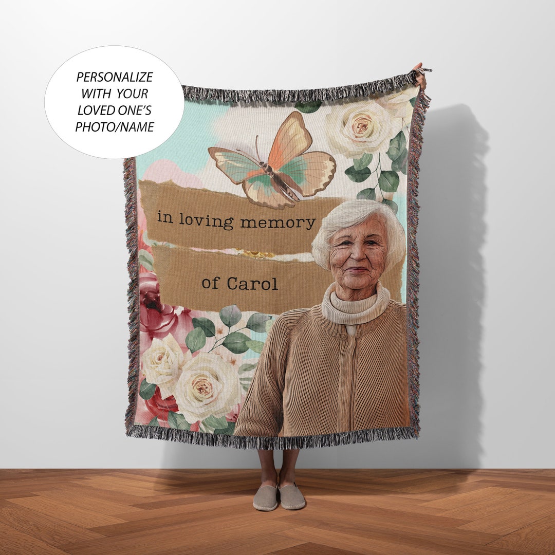 Personalized PHOTO in Loving Memory Tribute Blanket Custom Name and ...