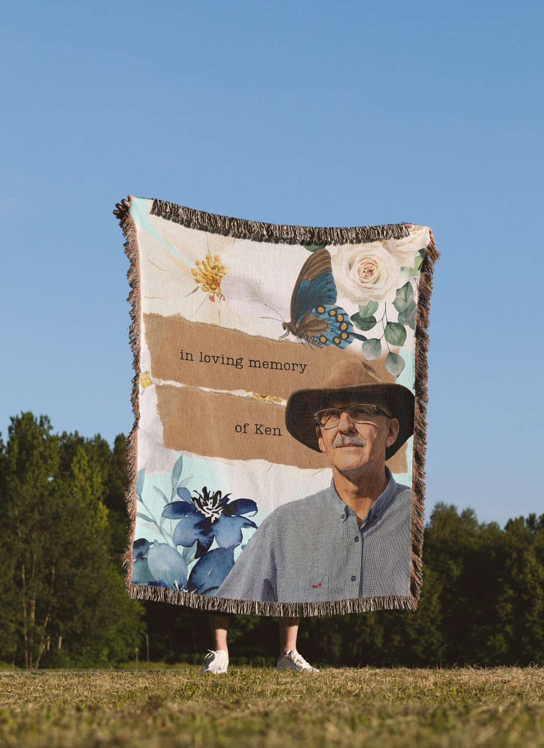 Personalized PHOTO in Loving Memory Tribute Blanket Custom Name and ...