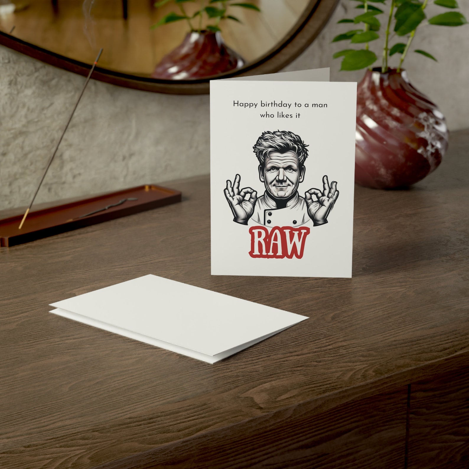 Gordon Ramsay Birthday Card to a Man Who Likes It Raw Masterchef Card ...
