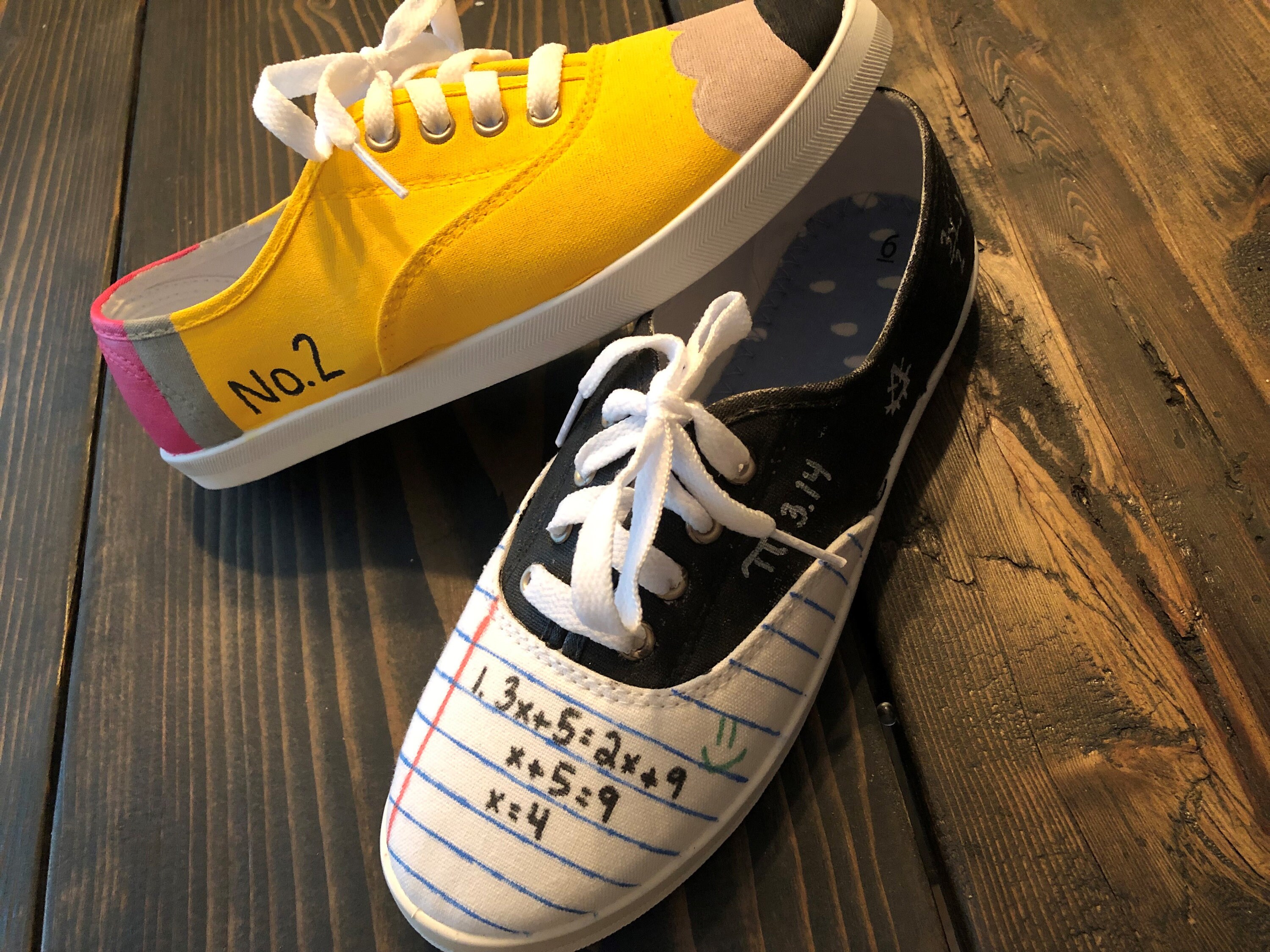Teacher Pencil/notebook Sneakers - Etsy