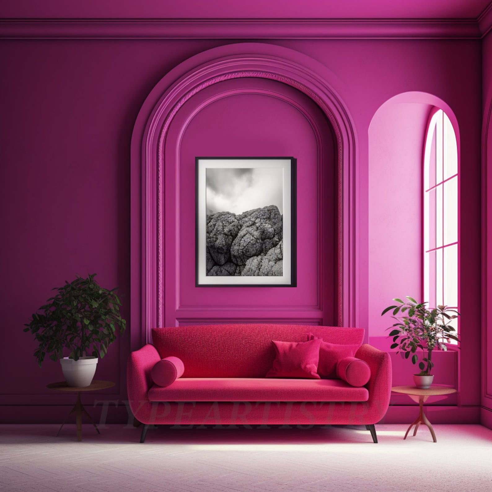 Mock up Magenta Trendy Frame Mock Up,maximalist,funky Decor,magenta ...