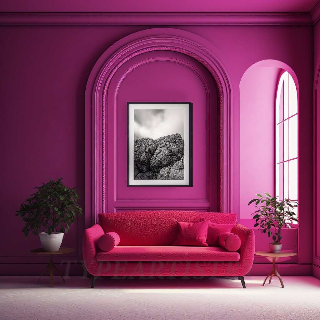 Mock up Magenta Trendy Frame Mock Up,maximalist,funky Decor,magenta ...