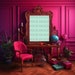 Mock up Magenta Trendy Frame Mock Up,maximalist,funky Decor,magenta ...
