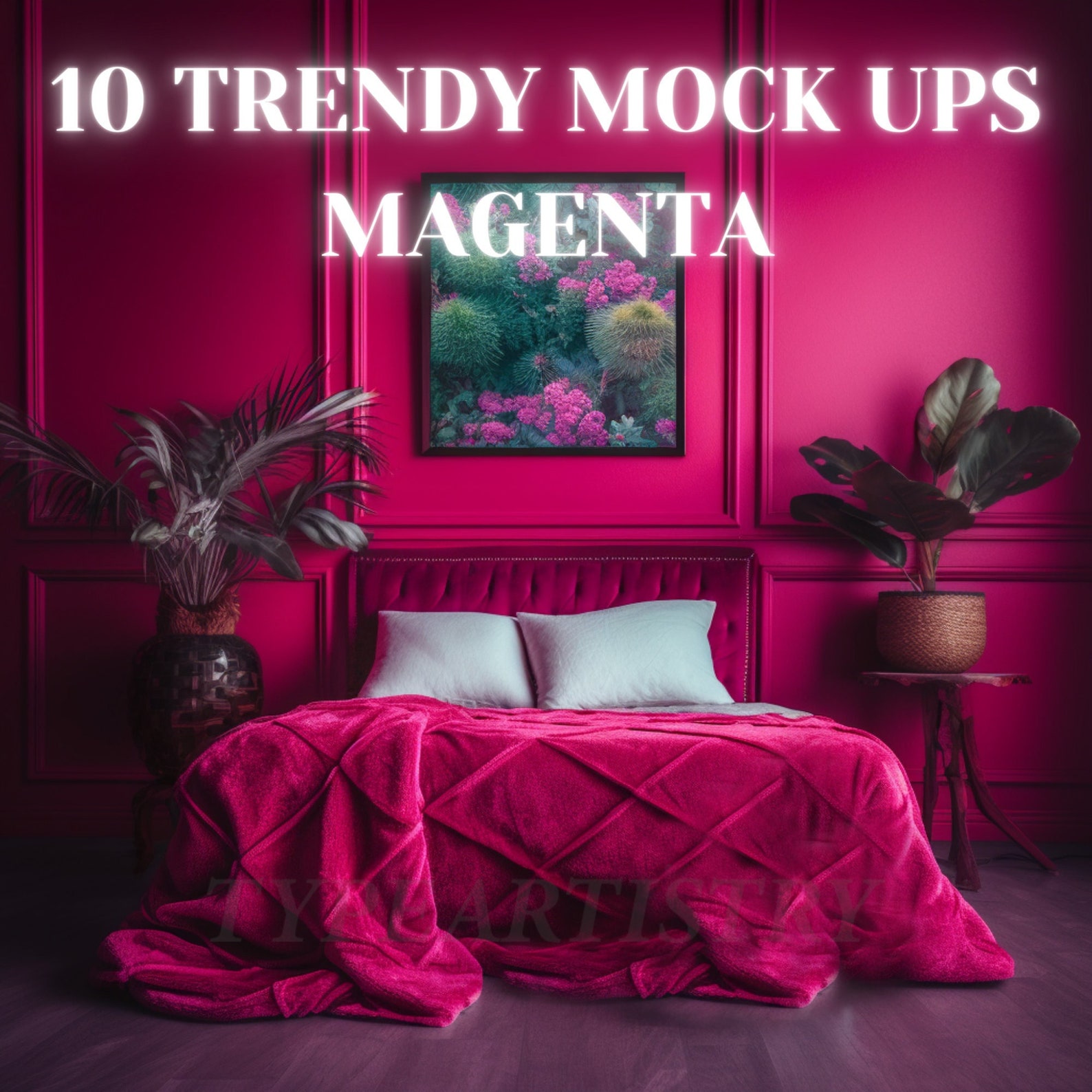 Mock up Magenta Trendy Frame Mock Up,maximalist,funky Decor,magenta ...