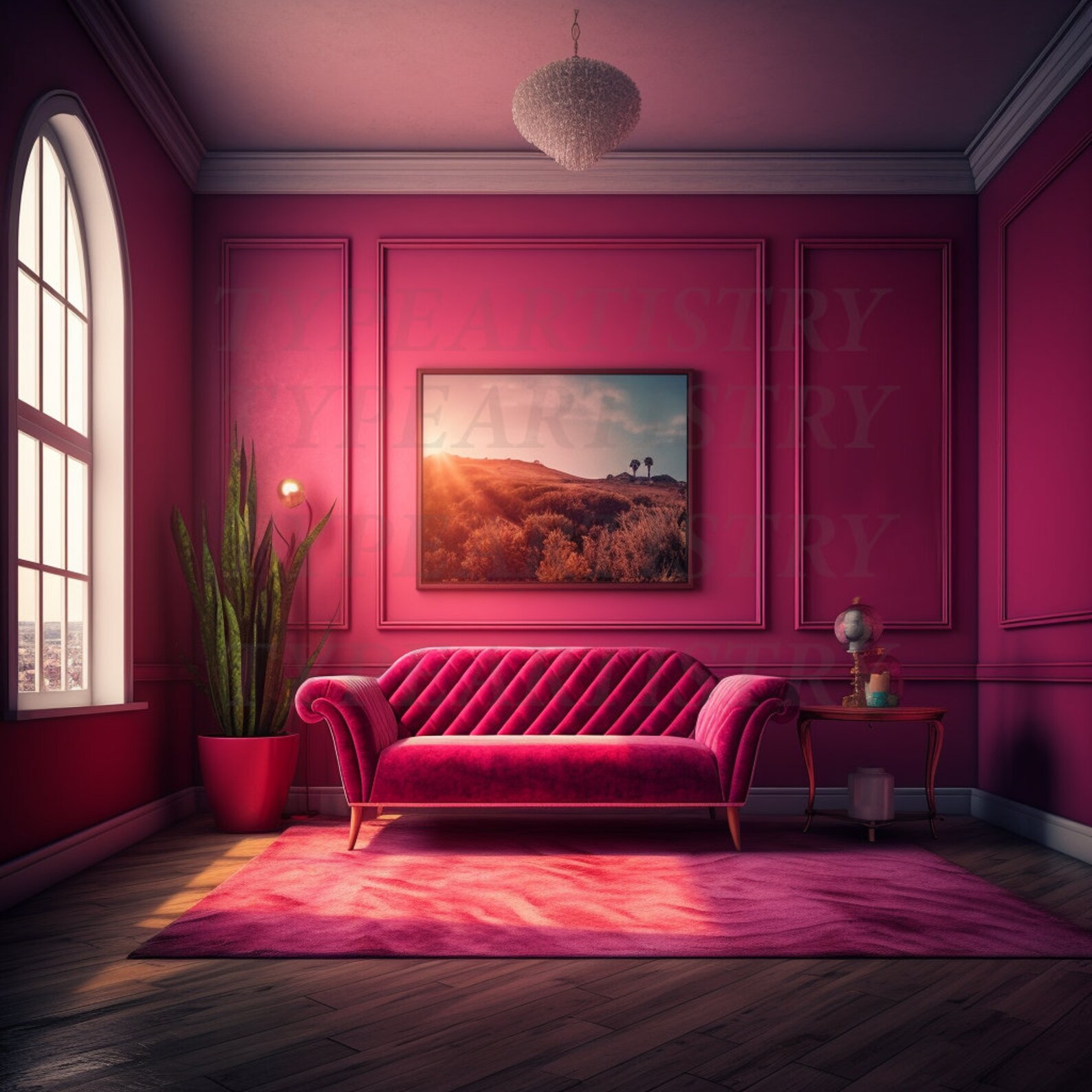 Mock up Magenta Trendy Frame Mock Up,maximalist,funky Decor,magenta ...