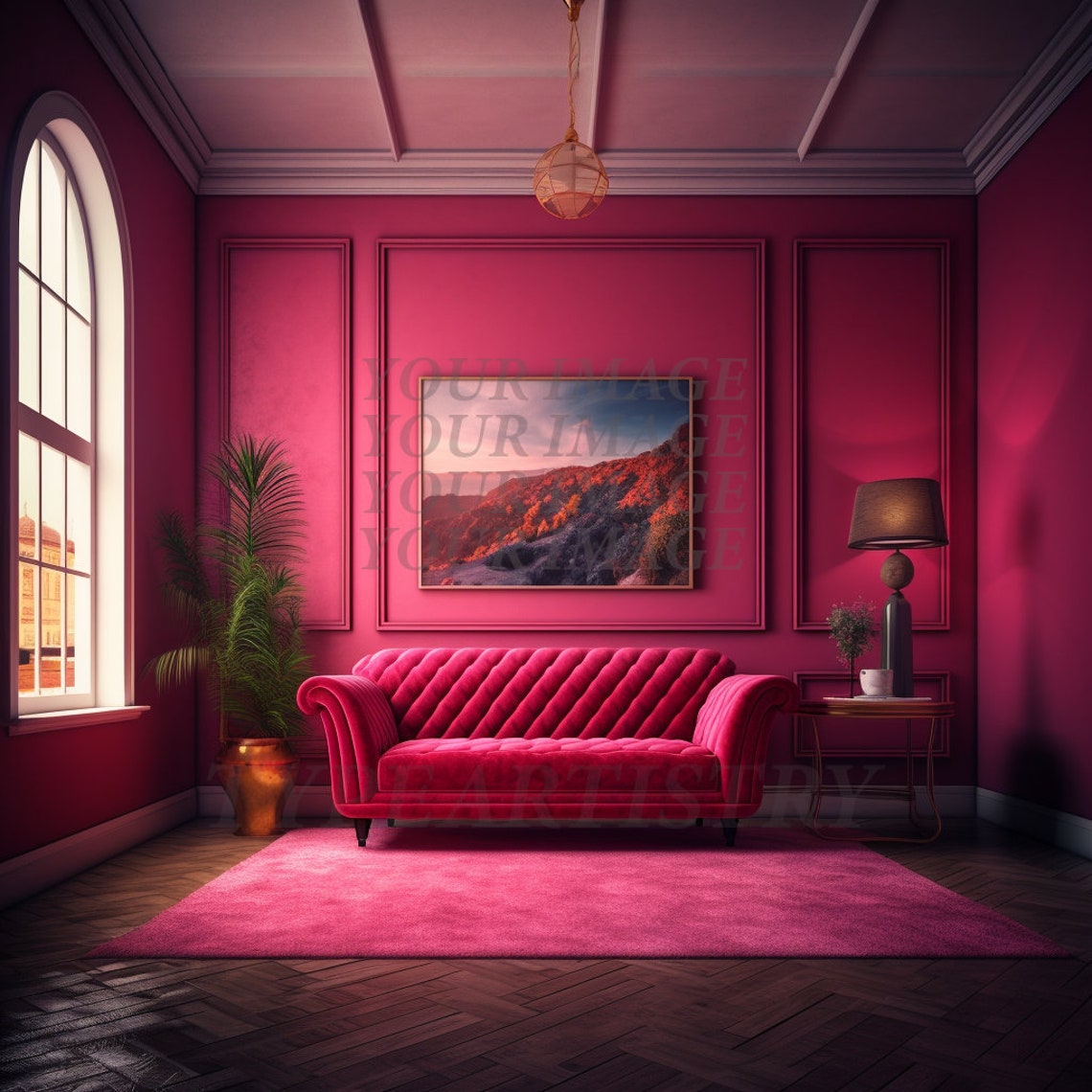 Mock up Magenta Trendy Frame Mock Up,maximalist,funky Decor,magenta ...