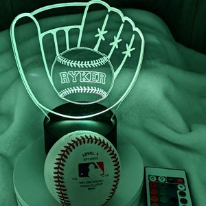 Baseball LED Light, Personalized Night Light, Sport Baseball Night ...