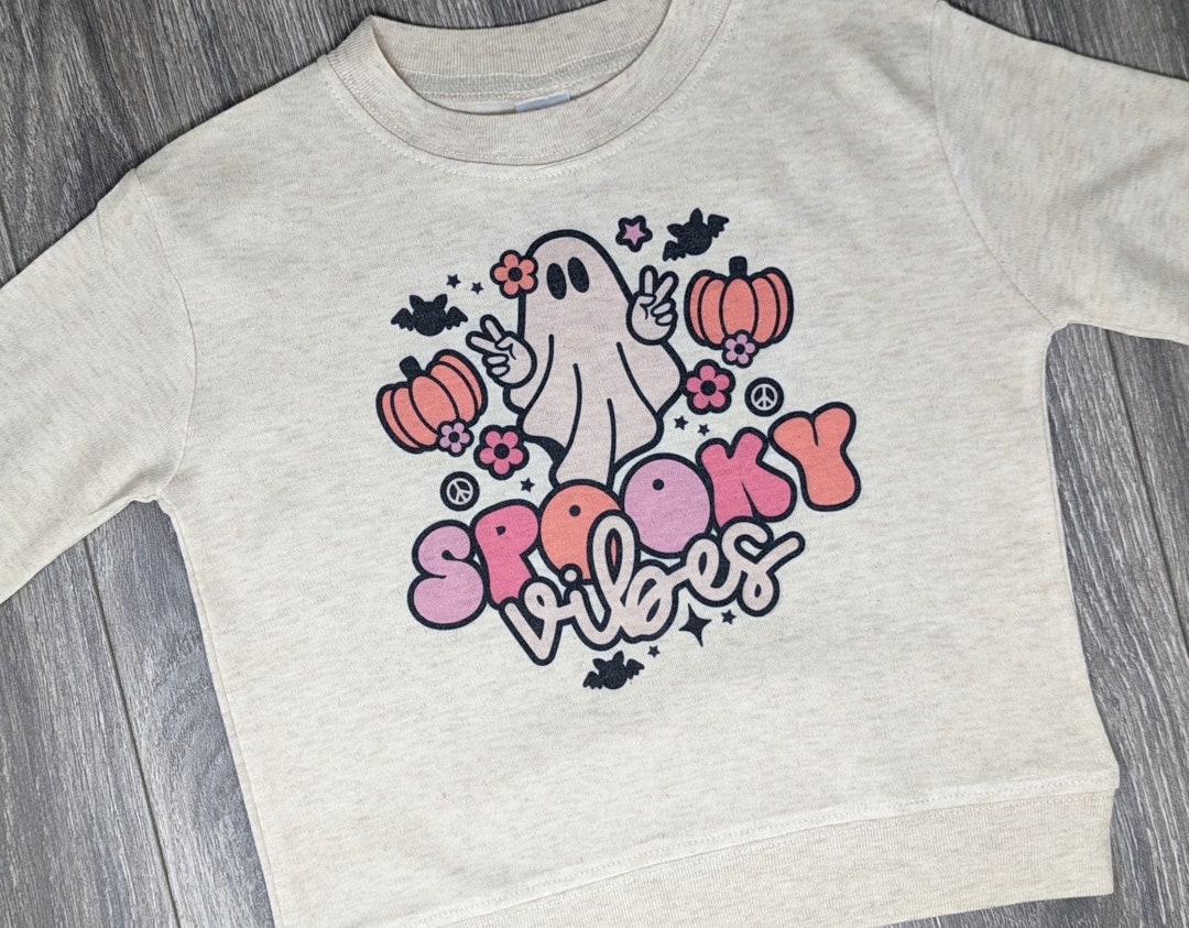 Toddler Retro Halloween Sweater, Kids Spooky Vibes Halloween ...