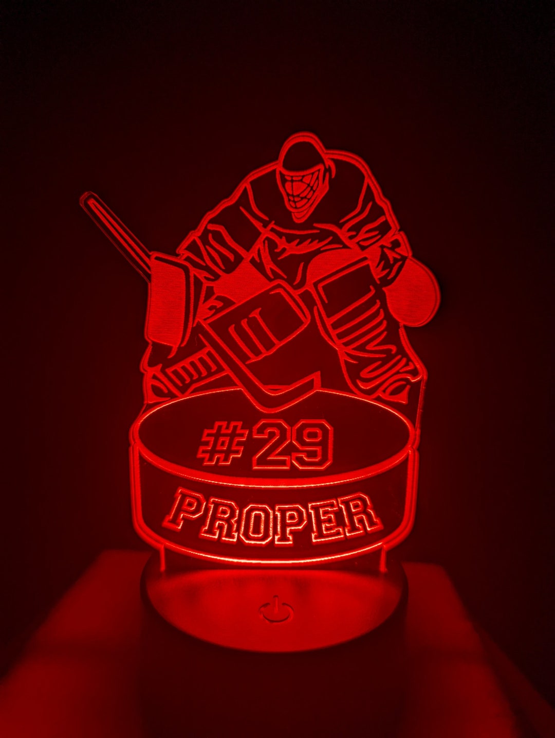 Hockey Player LED Night Light Room Decor, Personalized Hockey Player ...