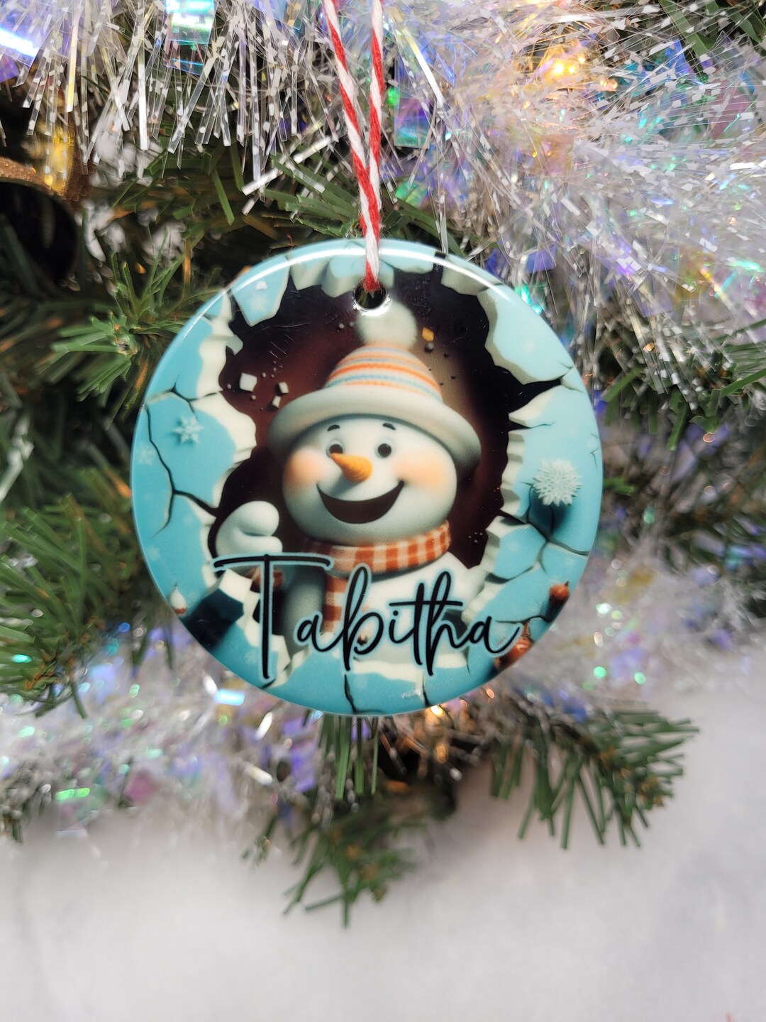 Personalized Christmas Ornament, Snowman Ornament Gift, Secret Santa ...