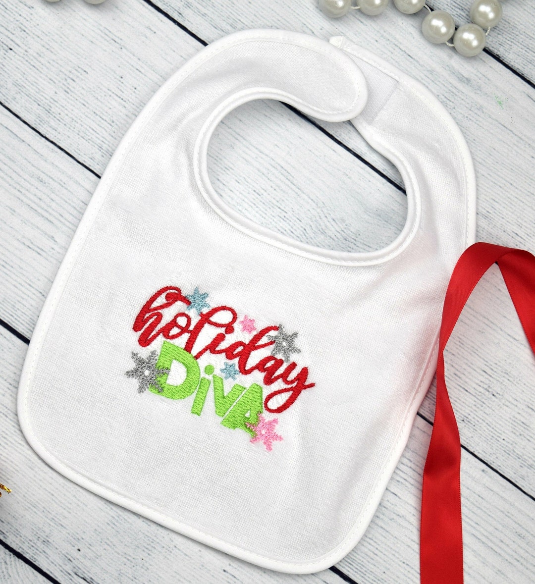 Holiday Diva baby bib, Baby Diva, Cute Christmas bib, Funny Xmas baby ...