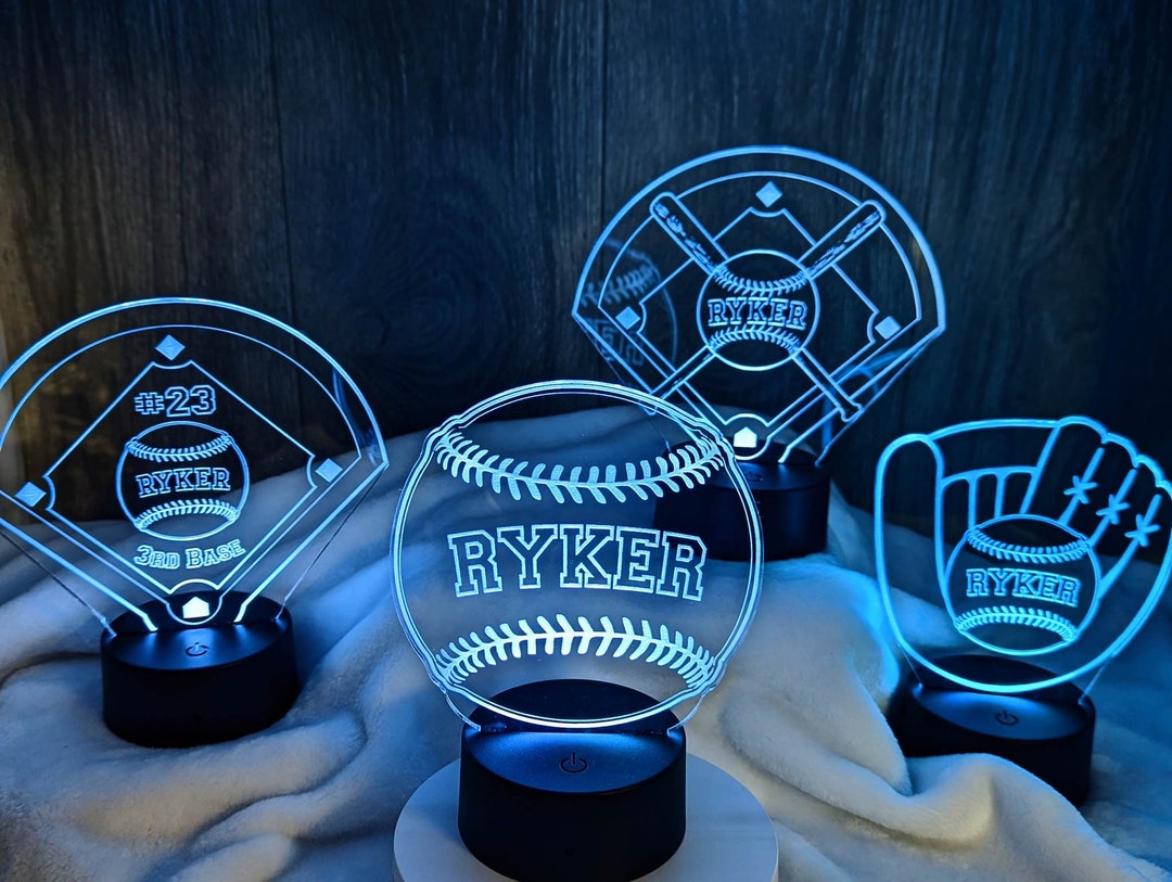Baseball LED Light, Personalized Night Light, Sport Baseball Night ...