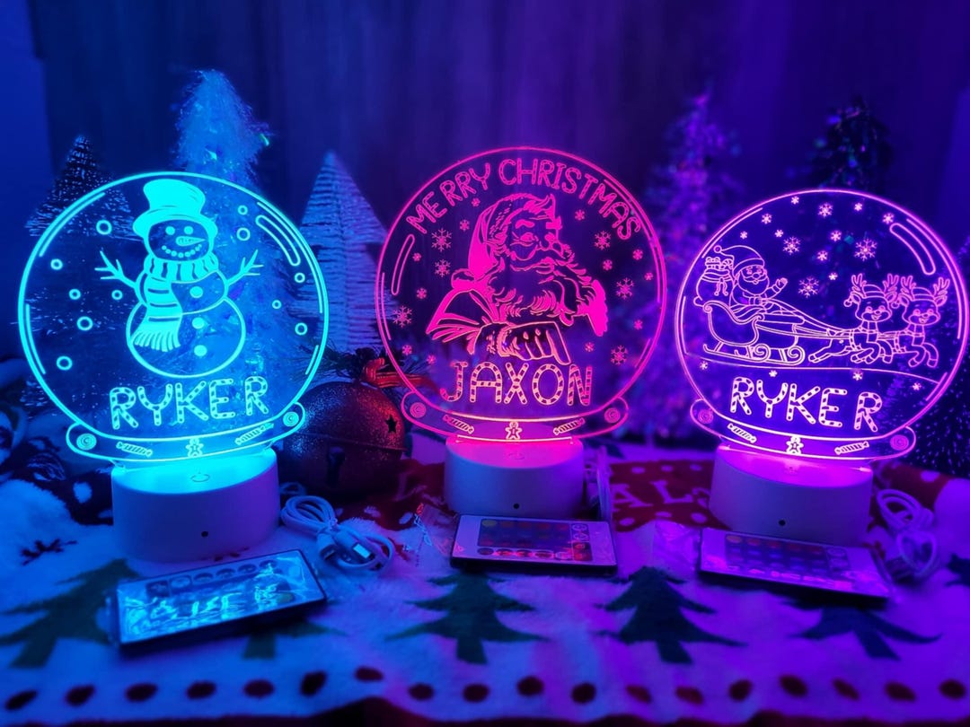 Personalized Christmas Snow Globe Decoration Light, Large Christmas ...