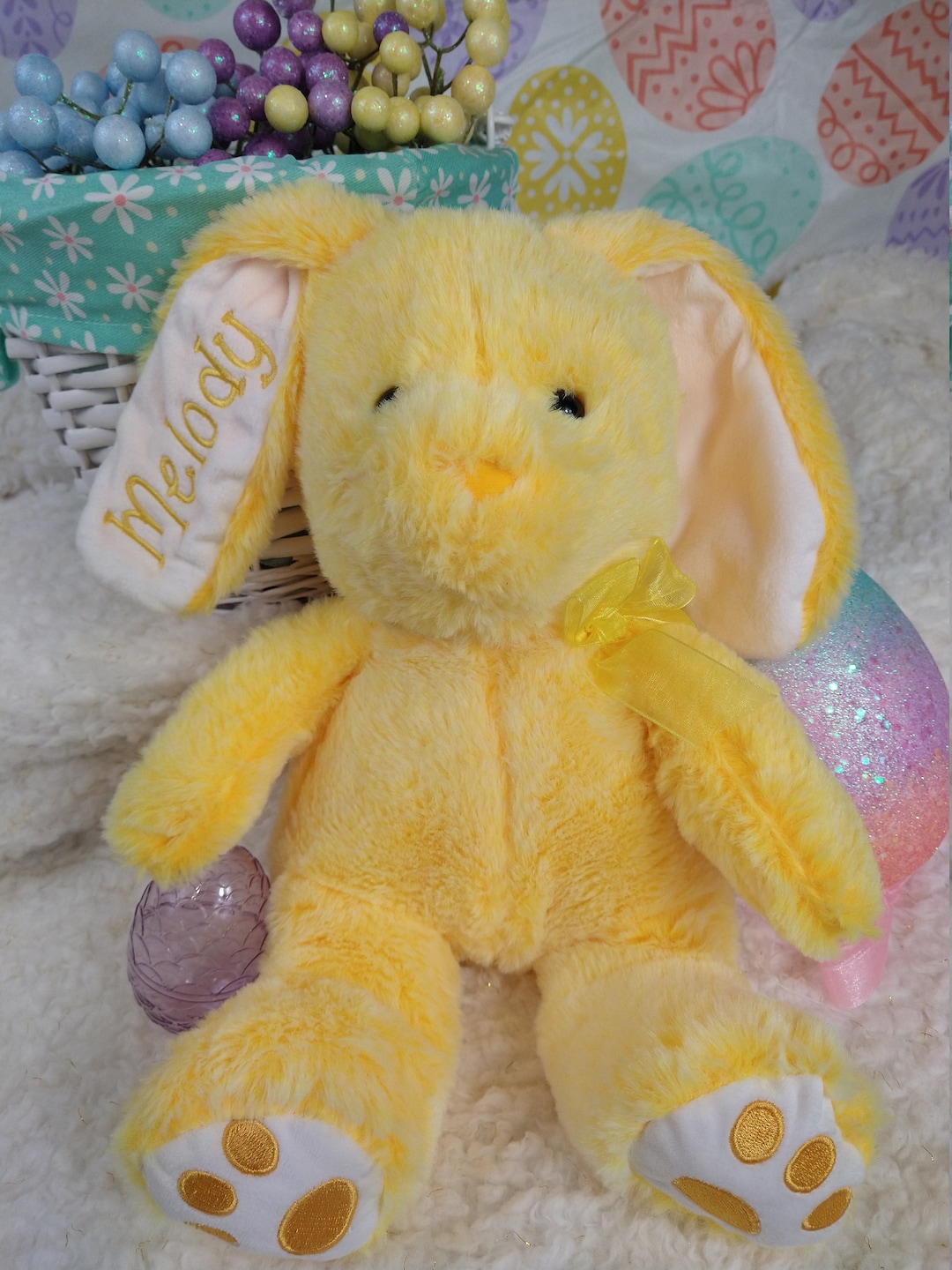 Personalized Easter Bunny, Personalized Stuffed Animal, Embroidered ...