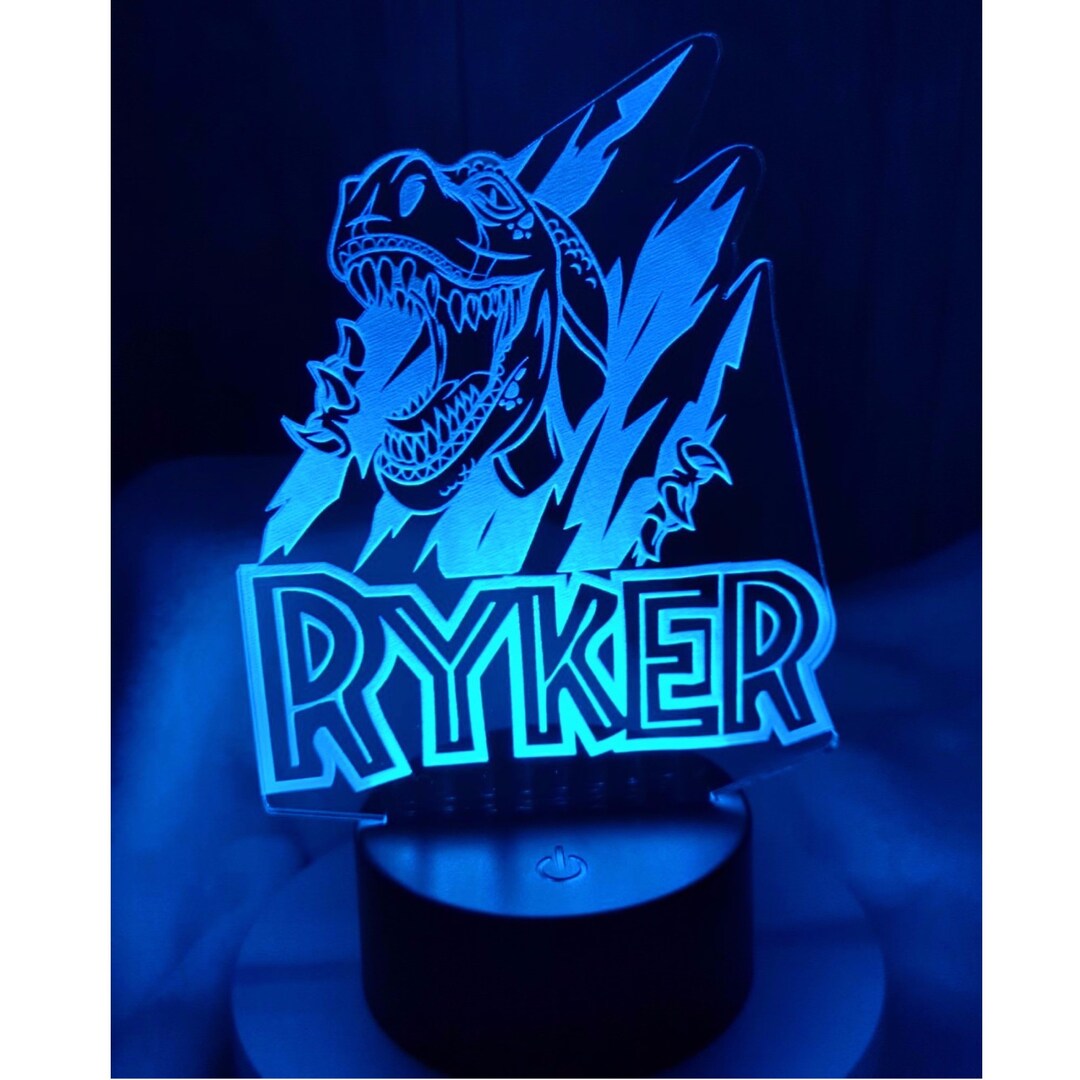 T-rex Dinosaur Personalized Night Light, Kids Dino Night Light ...
