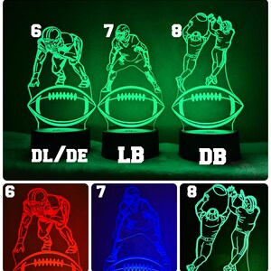 Football Player LED Gift, LED Night Light Room Decor, Personalized ...
