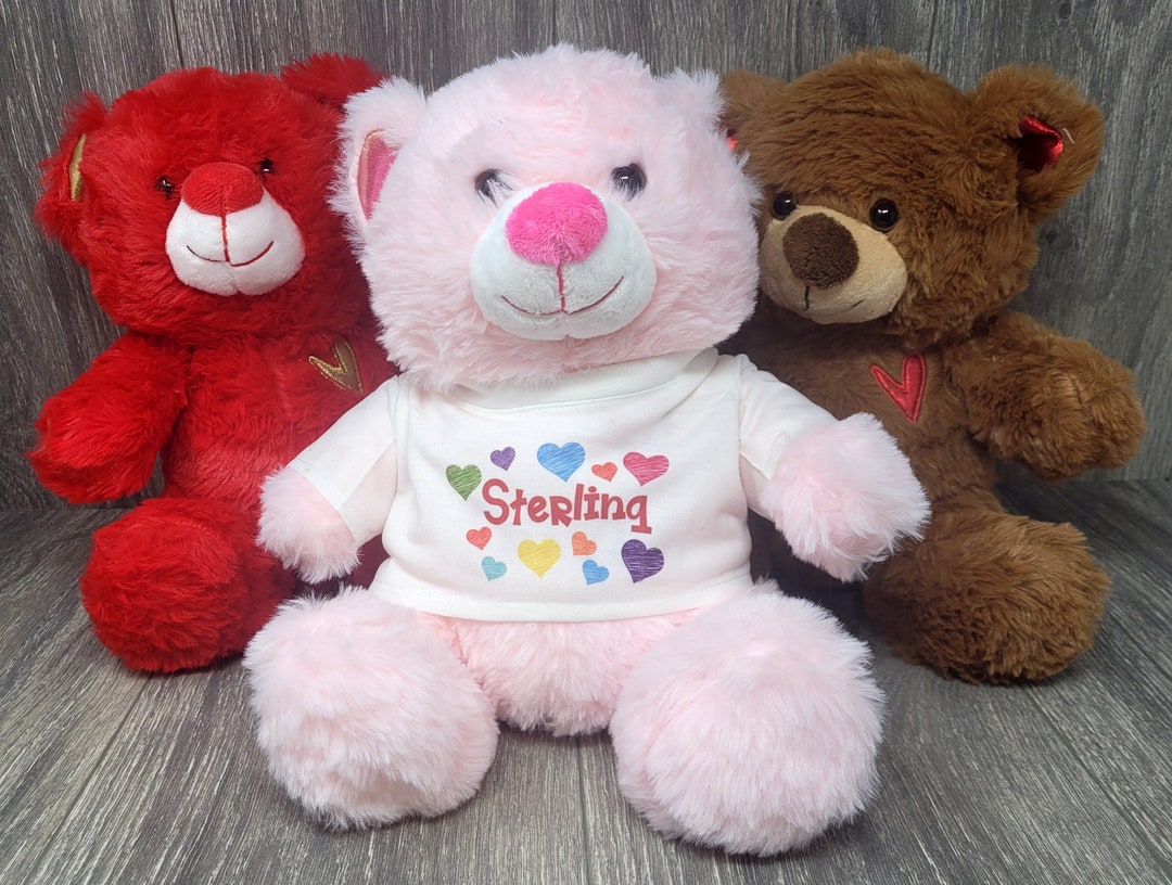 Personalized Valentine Day Teddy Bear, Custom Teddy Bear With Shirt ...