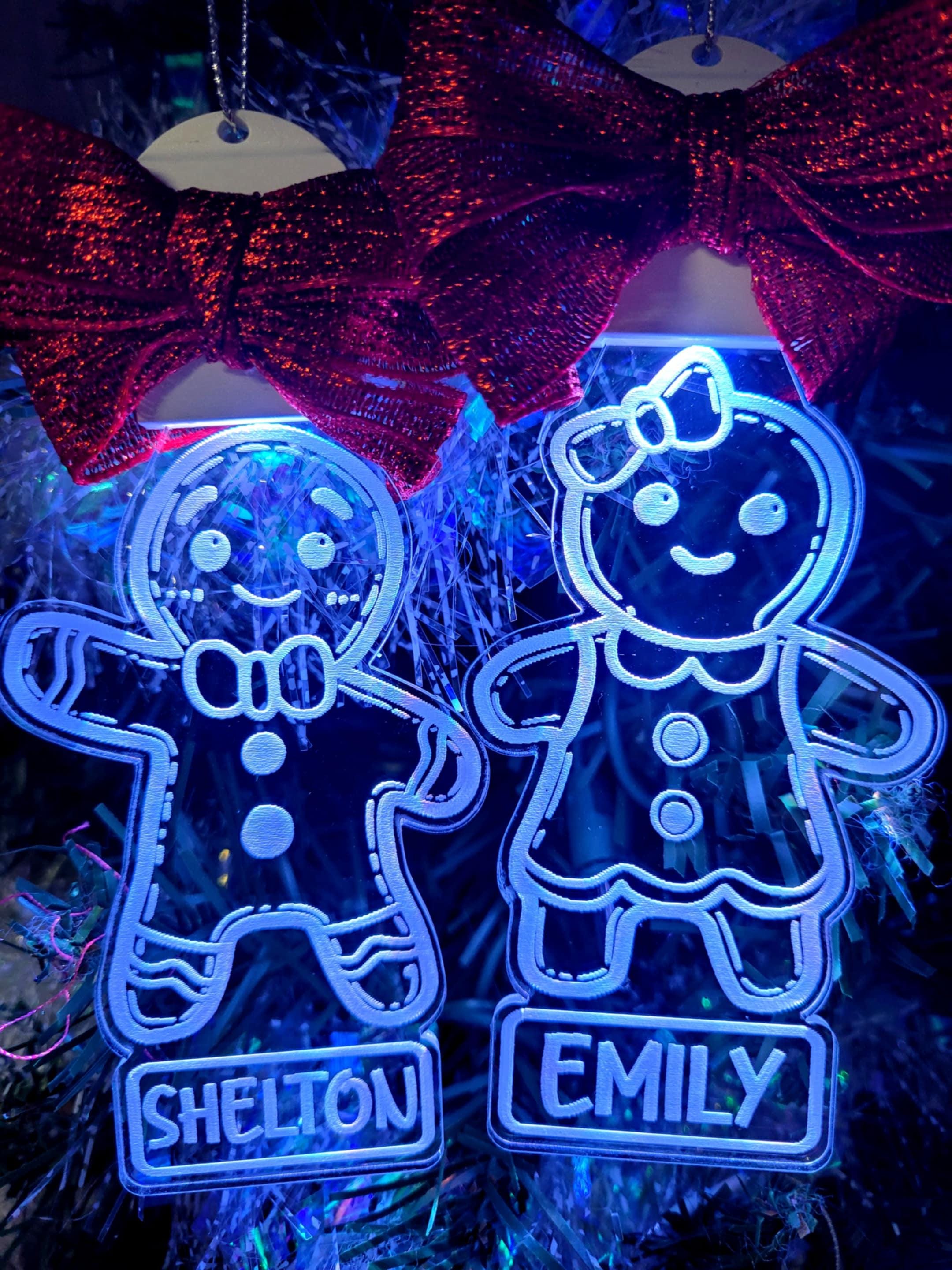 Acrylic Light up LED Christmas Tree Ornament, Personalized LED Light up ...