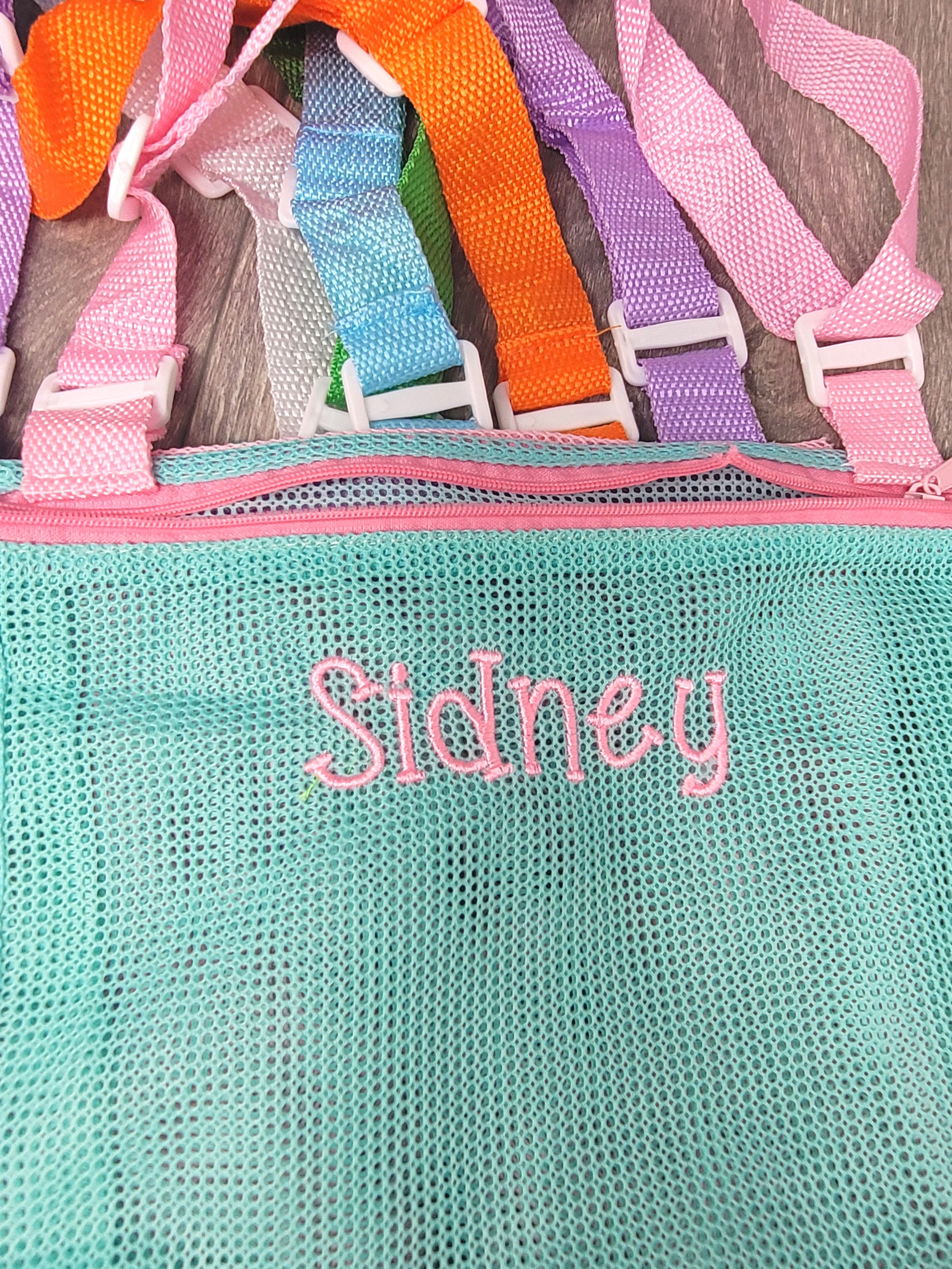 Personalized Seashell Zipper Mesh Bag, Kids Beach Bag, Monogrammed Sea ...