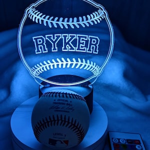 Baseball LED Light, Personalized Night Light, Sport Baseball Night ...