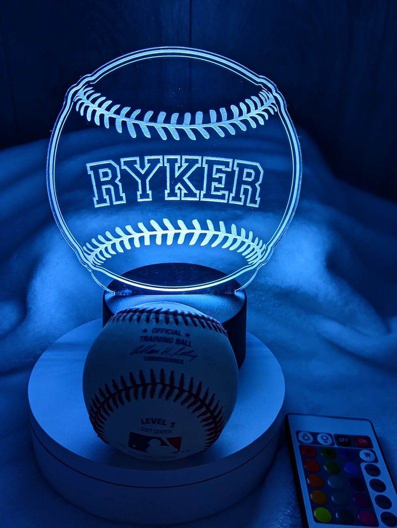 Baseball LED Light, Personalized Night Light, Sport Baseball Night ...