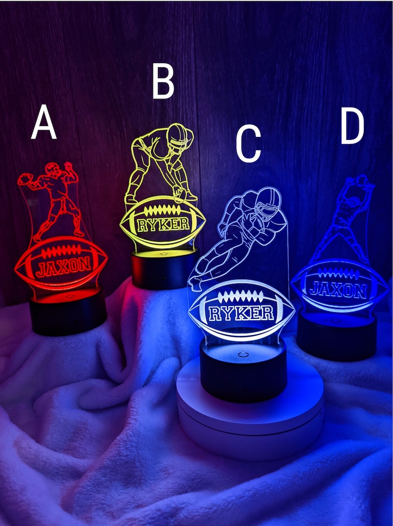 Football Player LED Gift LED Night Light Room Decor - Etsy