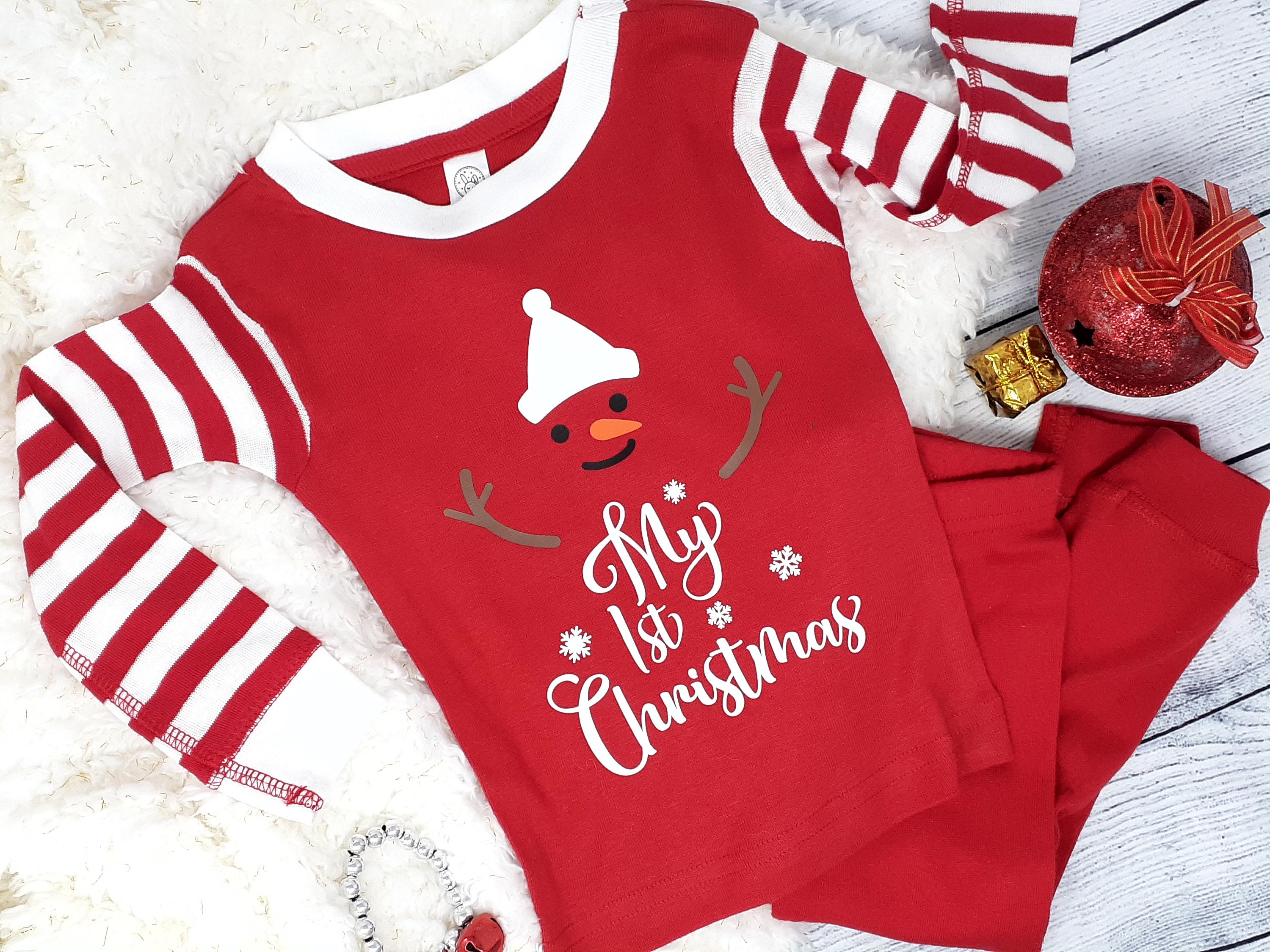 My First Christmas Baby Pajamas, Snowman Christmas Infant Pj's, Baby's ...