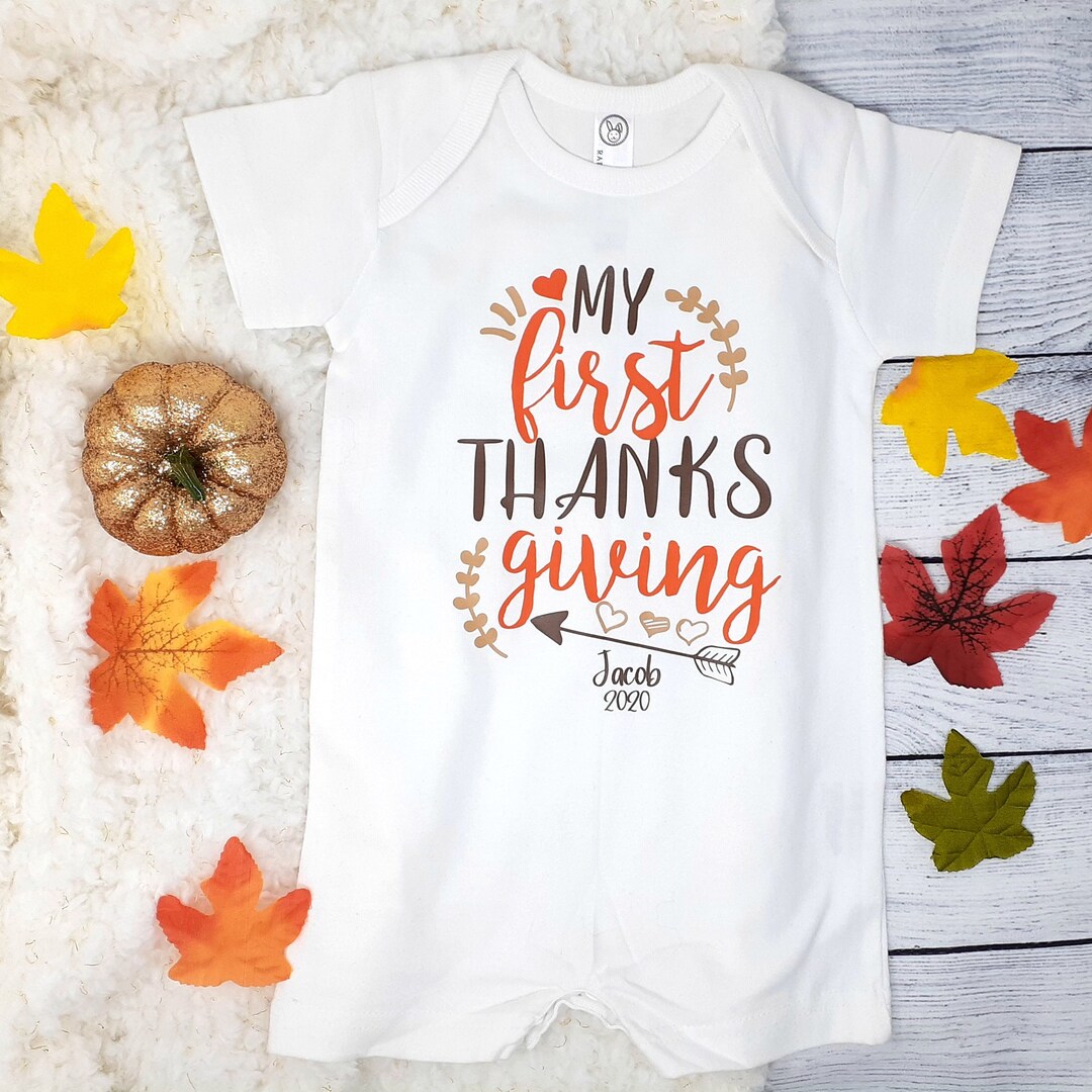 My First Thanksgiving Baby Outfit, My 1st Thanksgiving Shirt, Babies ...
