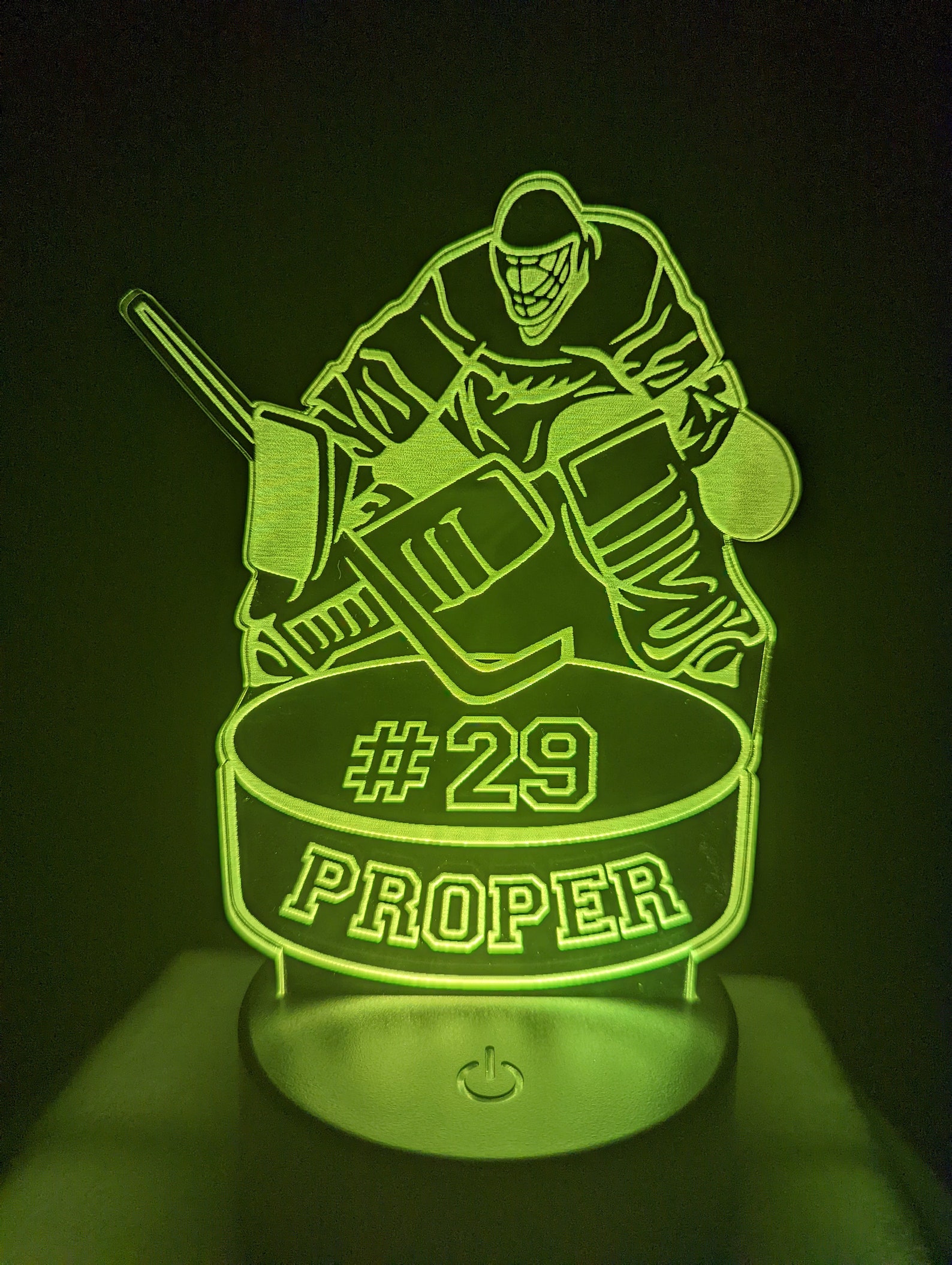Girl Hockey Player LED Night Light Room Decor, Personalized Hockey ...