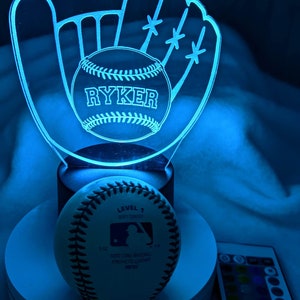 Baseball LED Light, Personalized Night Light, Sport Baseball Night ...