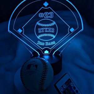 Baseball LED Light, Personalized Night Light, Sport Baseball Night ...