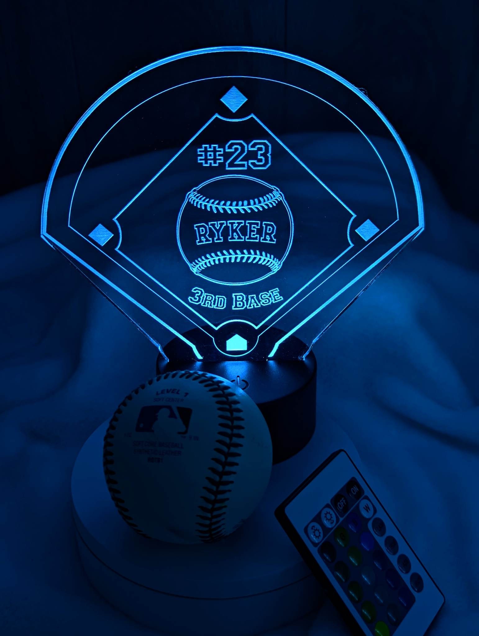 Baseball LED Light, Personalized Night Light, Sport Baseball Night ...
