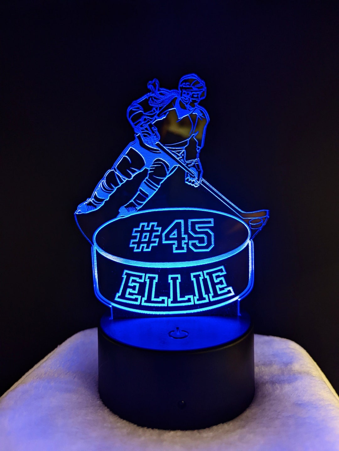 Girl Hockey Player LED Night Light Room Decor, Personalized Hockey ...