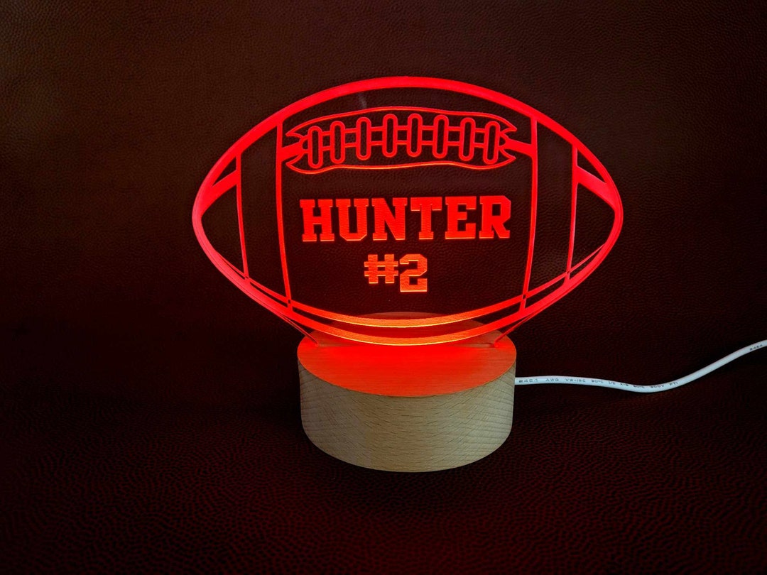 Football LED Light, LED Football Night Light Room Decor, Personalized ...