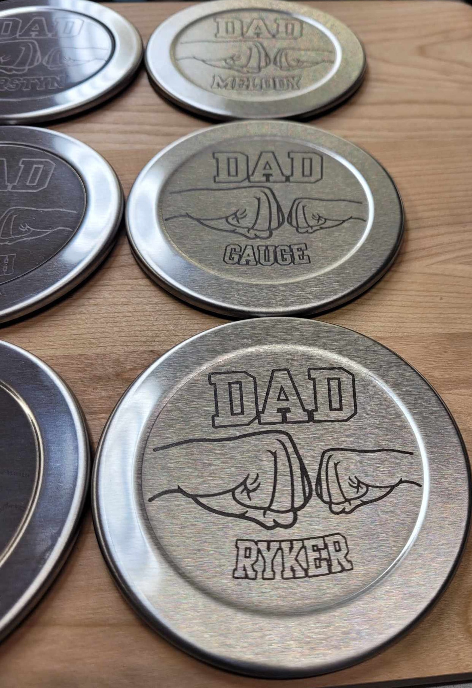 Personalize Coasters, Father's Day Gift With Kids Name, Dad Life Fist ...