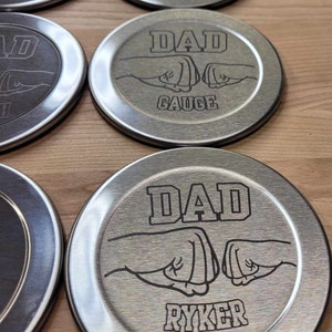 Personalize Coasters, Father's Day Gift With Kids Name, Dad Life Fist ...