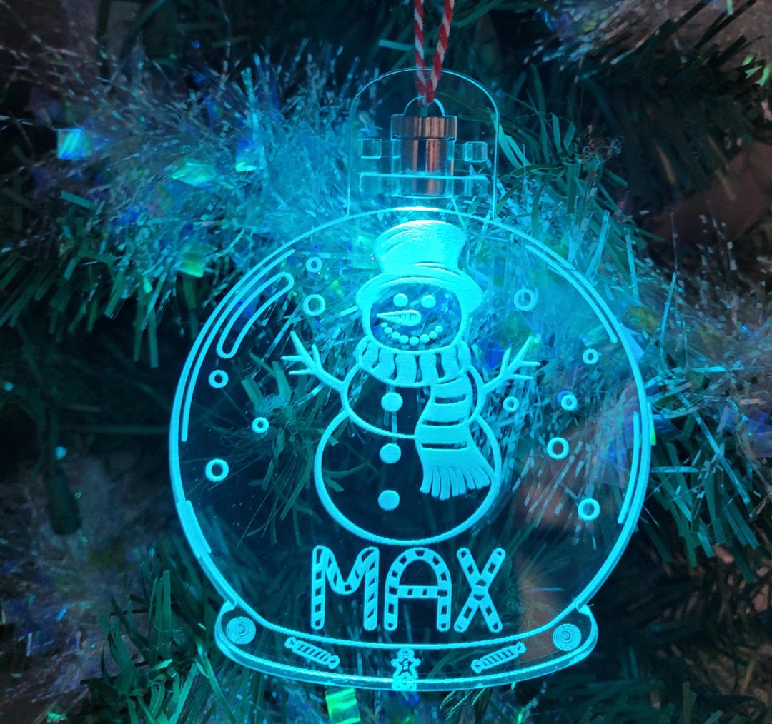 Acrylic Light up LED Christmas Tree Ornament, Personalized LED Light up ...