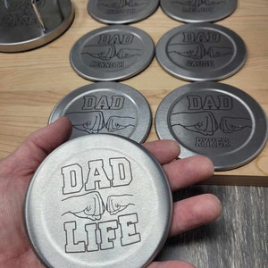 Personalize Coasters, Father's Day Gift With Kids Name, Dad Life Fist ...