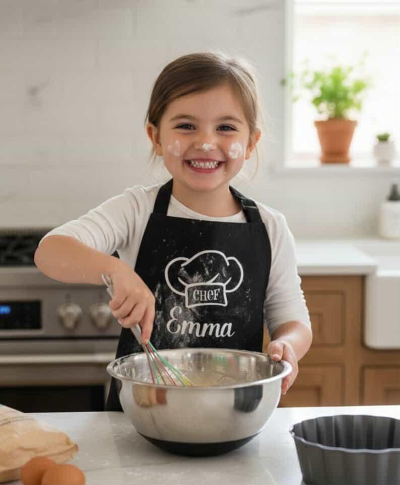 Personalized Kids Baking Apron With Name, Cooking Apron for Girl and ...
