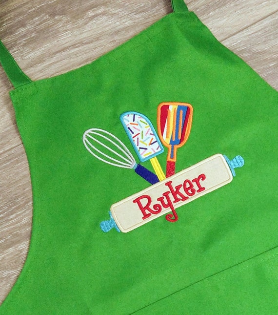 Personalized Kids Baking Apron Cooking Apron for Girl and | Etsy