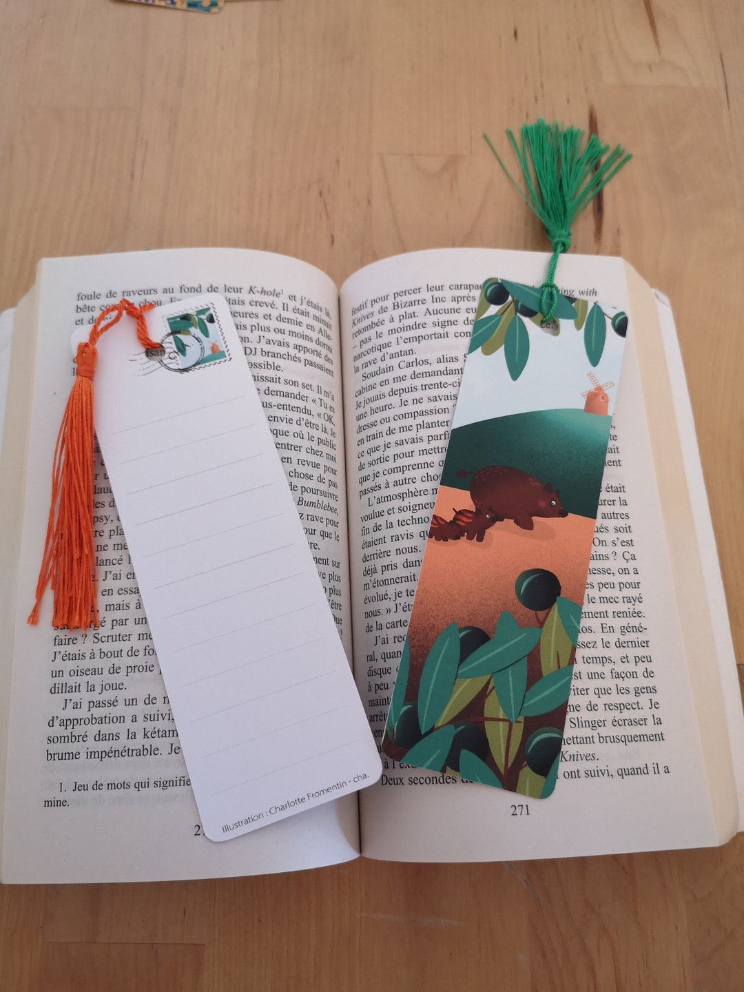 Illustrated Bookmark: a Sow and Her Two Wild Boars Under the - Etsy