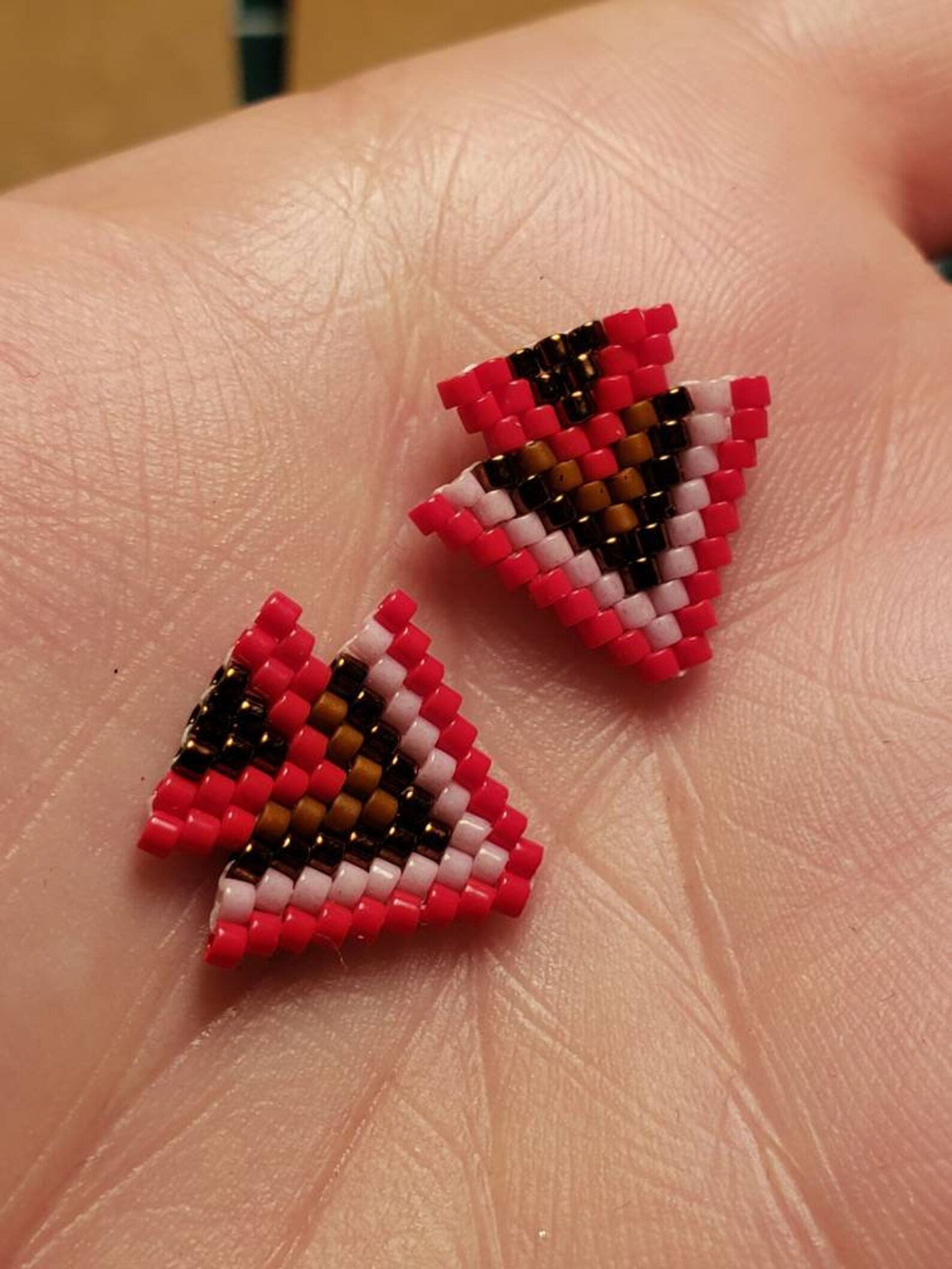 Arrowhead Studs Turquoise // Seed Bead, Boho, Western - Etsy