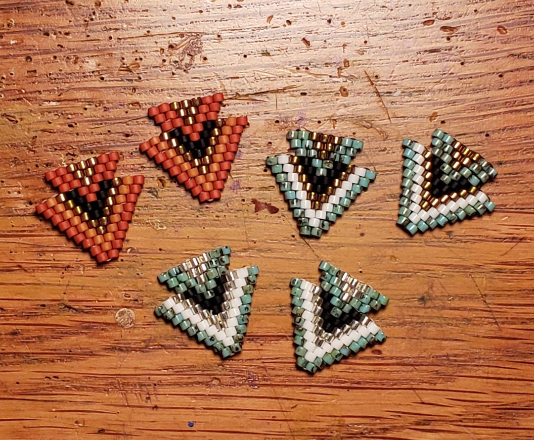 Arrowhead Studs Turquoise // Seed Bead, Boho, Western - Etsy