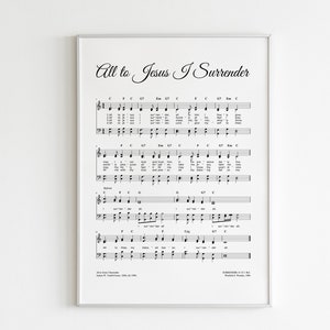 All to Jesus I Surrender, Bible Verse Print, Christian Wall Art ...