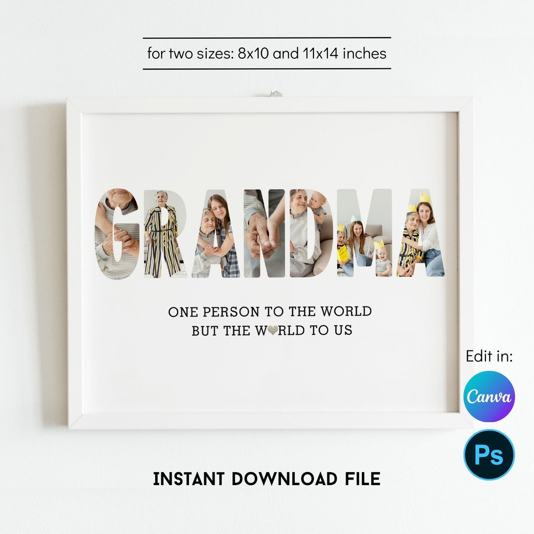 GRANDMA Photo Collage, Personalized, Mother's Day, Grandma Gift, From ...
