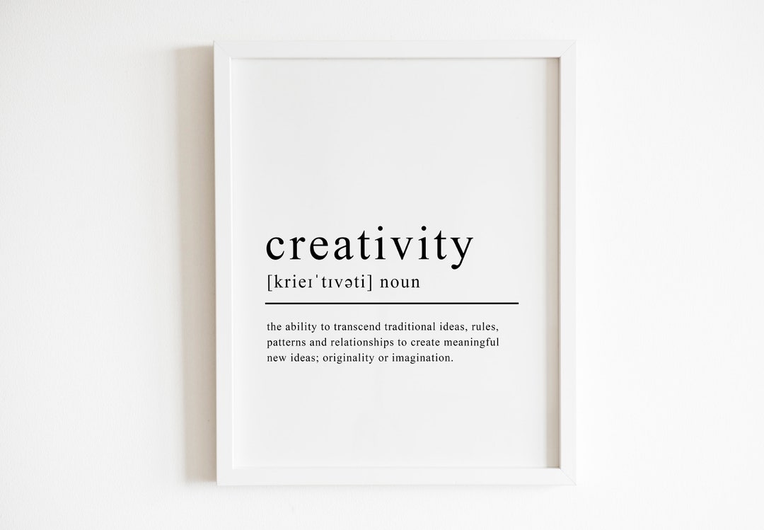 Creativity Definition Print, Imagination Wall Art, Funny Dictionary ...