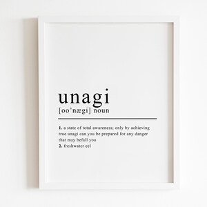 Friends tv show unagi sign definition print friends tvshow | Etsy